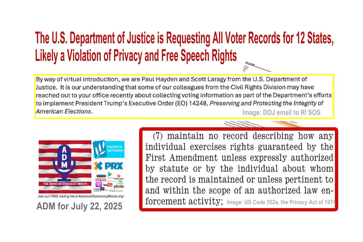 The U.S. Department of Justice is Requesting All Voter Records for 12 ...