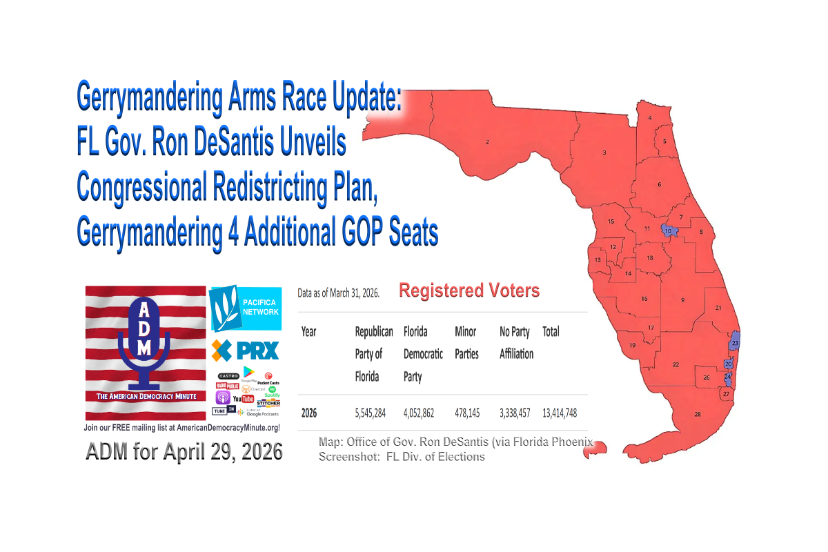 Gerrymandering Arms Race Update: FL Gov. Ron DeSantis Unveils ...